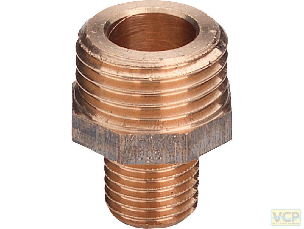 Reduziernippel Rotguss blank 1" flachdichtend x 3/4"