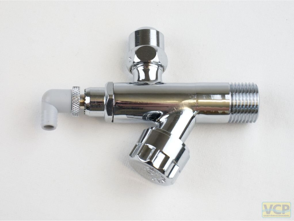 Eckventil mit Filter und Entleerung 1/2"